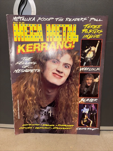 MEGA METAL KERRANG! Magazine No. 5 Dave Mustaine Megadeth Warlock ...