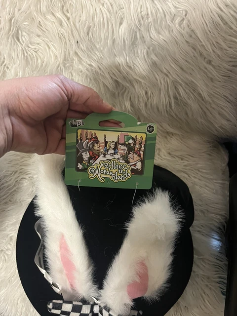 MAD HATTER TOP Hat White Rabbit Ears Alice In Wonderland by Elope ...