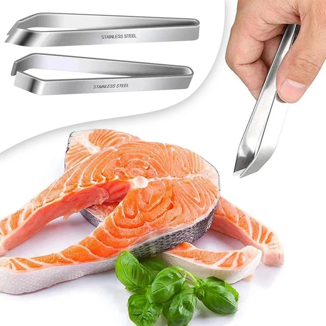 2PCS FISH BONE Tweezers Portable Ergonomic Plucking Clamp Chef ...