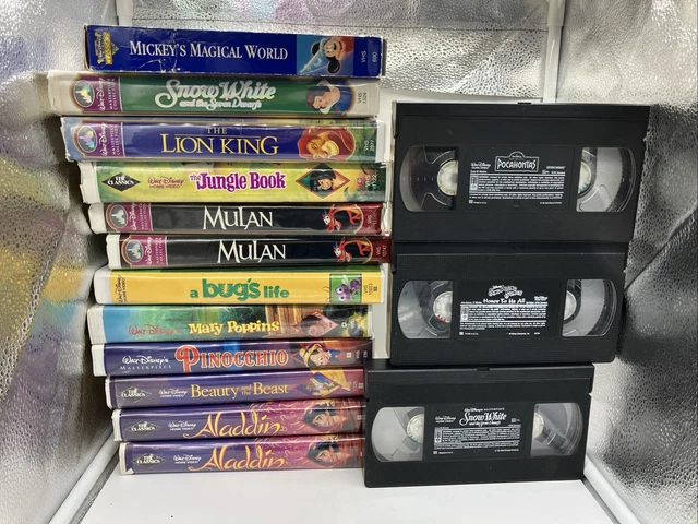 15X WALT DISNEY VHS Lot - Aladdin, Lion King, Beauty and the Beast ...