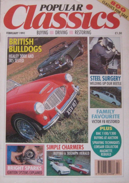 POPULAR CLASSICS MAGAZINE February 1991 featuring Austin Healey ...