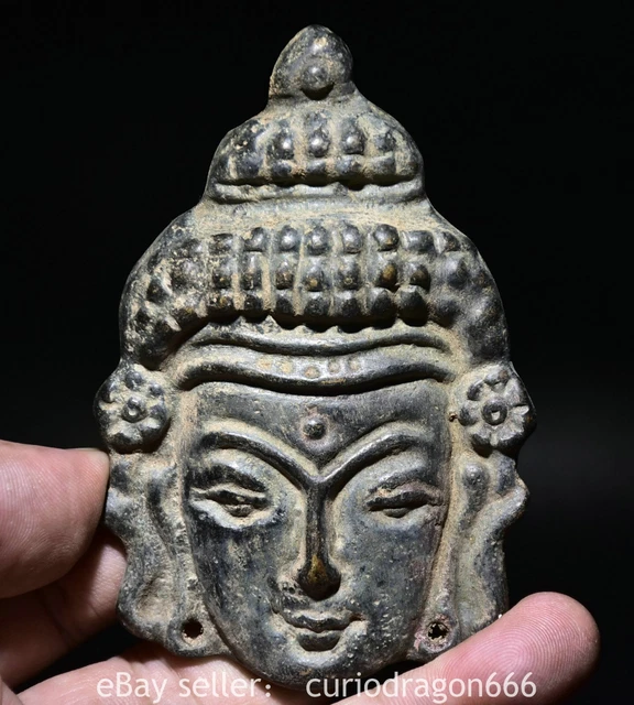 3.8&OLD TIBET BUDDHISMUS Bronze Shakyamuni Amitabha Buddha Kopf Anhänger Amulett EUR 47,48 ...