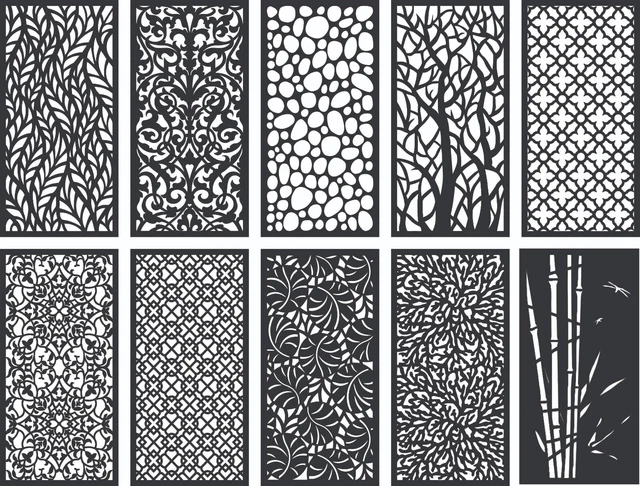 Dxf Dwg Of Plasma Laser And Router Cut Cnc 10 Vector Panel Art 7 00