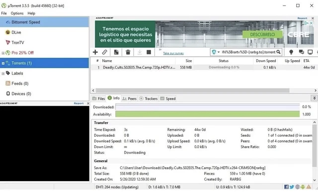 LOGICIEL UTORRENT client BitTorrent qui permet de partager des fichiers ...