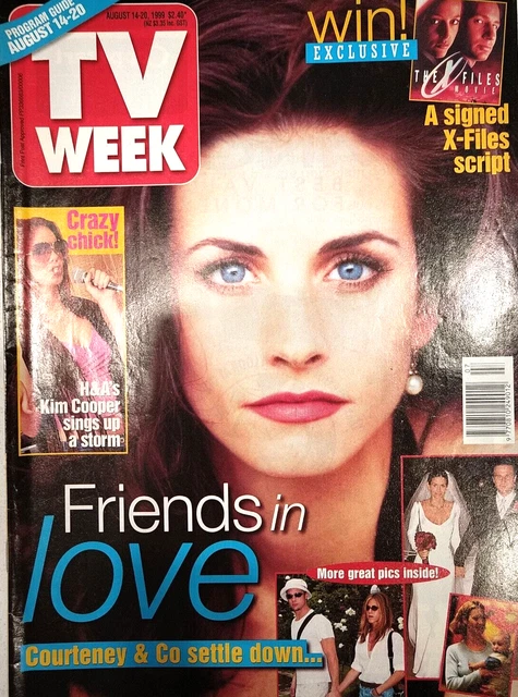 TV WEEK MAGAZINE 1999 Friends Courteney Cox~Gary Sweet~Gillian Anderson ...
