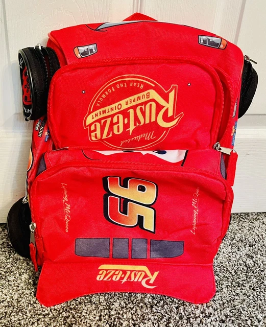 DISNEY PIXAR CARS Lightning McQueen Rust-eze Zippered Backpack Bag £33. ...