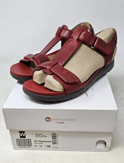 UNSTRUCTURED BY CLARKS Womens Un Haywood Leather Sport Sandals Shoes Red UK 5 D 31.44 PicClick UK