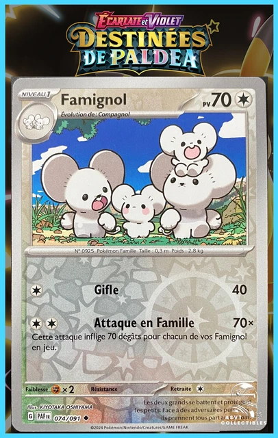 CARTE POKÉMON FAMIGNOL 074/091 Reverse EV4.5 DESTINÉES DE PALDEA NEUF FR EUR 1,99 - PicClick FR