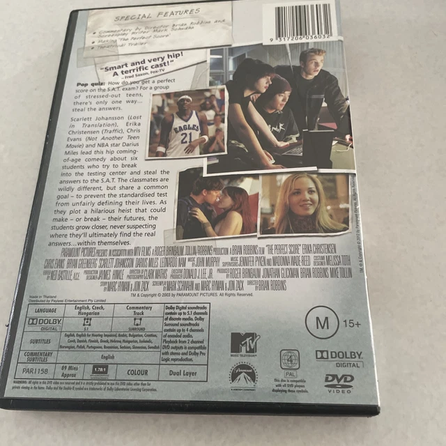 THE PERFECT Score (DVD, 2004) Chris Evans, Scarlett Johansson Region 4 ...