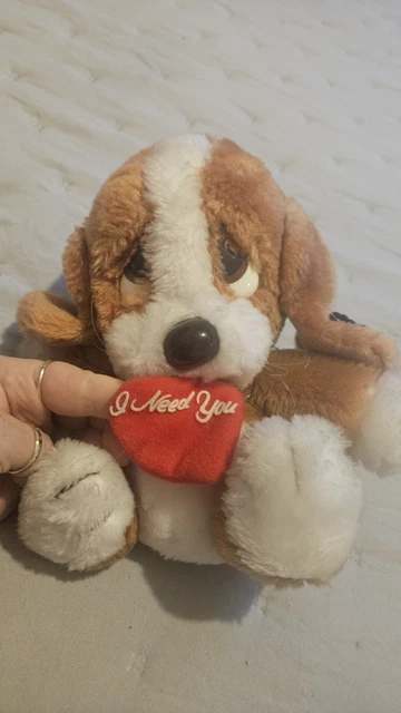 SAD SAM VINTAGE Teddy Bear by Applause dog I Need You Sad Sam Jr. Plush ...