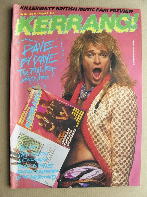 KERRANG 125 JULY 24 1986 Dave Lee Roth ELP Marillion Rogue Male Zodiac ...