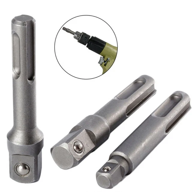 SDS PLUS SHANK Socket Driver Adapter Set for Power Drill Bit Chuck Pack ...