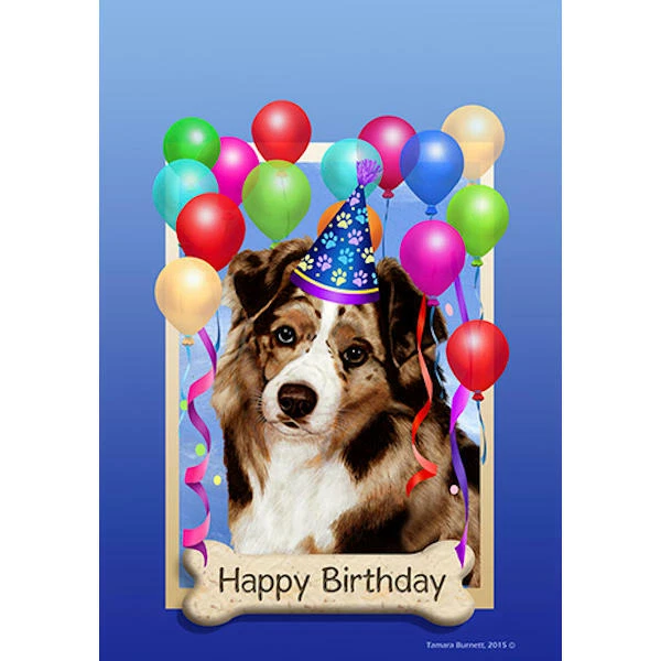 AUSTRALIAN SHEPHERD ROTE Merle Happy Birthday Flagge EUR 23,82 ...