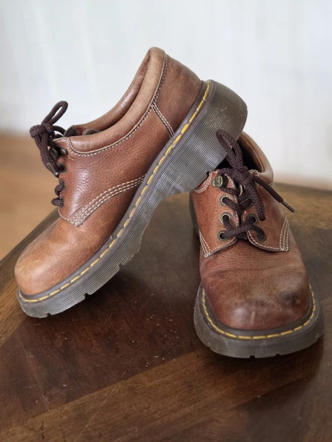 VTG DR. MARTENS DM’s Chunky Platform Brown Leather low Shoes mens Size ...