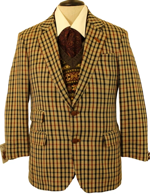 VINTAGE DAKS MENS 38" Short Brown Mix Elbow Patch Tweed Jacket £29.00 - PicClick UK