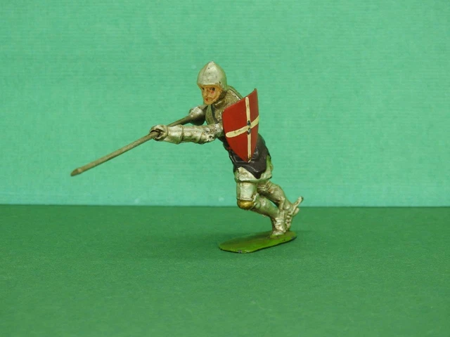 BRITAINS VINTAGE 1954 Lead Knights Of Agincourt Knight With Lance From ...
