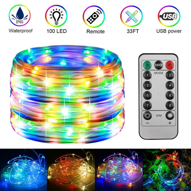 20M / 10M Waterproof LED Rope Strip Light Multi-color Outdoor Changing ...