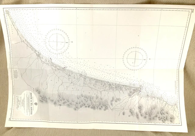 1975 VINTAGE MAP of Israel Palestine Sour Al Arish Gaza Ashdod Jaffa ...