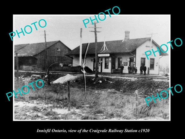 OLD LARGE HISTORIC PHOTO OF INNISFIL ONTARIO THE CRAIGVALE RAILWAY ...