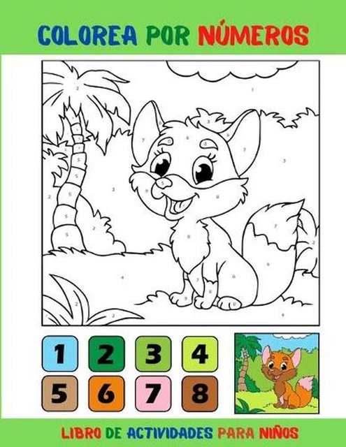 COLOREA POR N?MEROS: Lindas P?Ginas Para Colorear De Animales Y Aprender Lo... EUR 12,45 ...