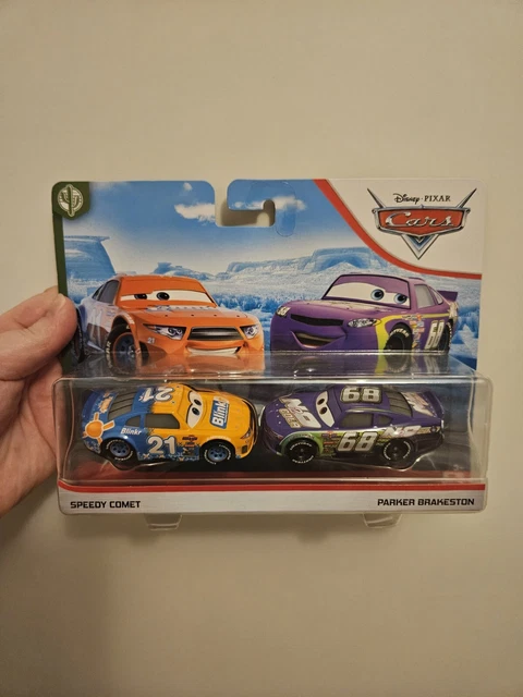 BNIB DISNEY PIXAR Cars Speedy Comet and Parker Brakeston die cast metal ...