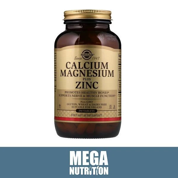 CALCIUM MAGNESIUM PLUS Zinc 250 Tablets | Nerve, Bone & Muscle Function ...