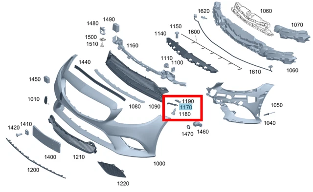NEW GENUINE MERCEDES-BENZ W205 C-Class LH Front Bumper Bracket ...