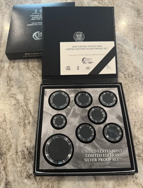 2025 S LIMITED Edition Silver Proof Set Box, Capsules & COA (NO COINS ...