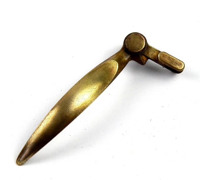 VINTAGE CRITTALL BRASS Bronze Window Handle Lever Latch Catch Left Hand ...