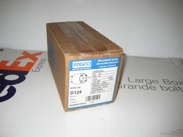 FASCO MOTOR D124 1/50 HP 1500RPM CWSE 3.3" Diameter 115 Volts $95.00 ...