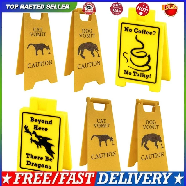 DOG VOMIT SIGN Warning Sign Bright Yellow Caution Sign for Home Office ...