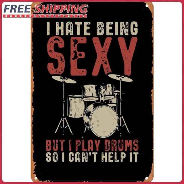 TIN PLAQUES WALL Signs Retro Painting Letter Drum Kit Metal Plate ...