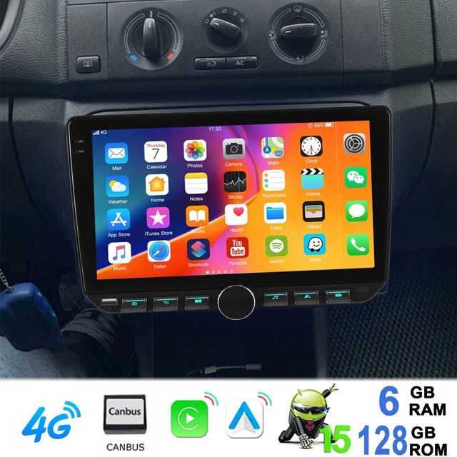 CARPLAY 4G ANDROID 15 Autoradio GPS WIFI RDS Für Skoda Fabia 2 2008 ...