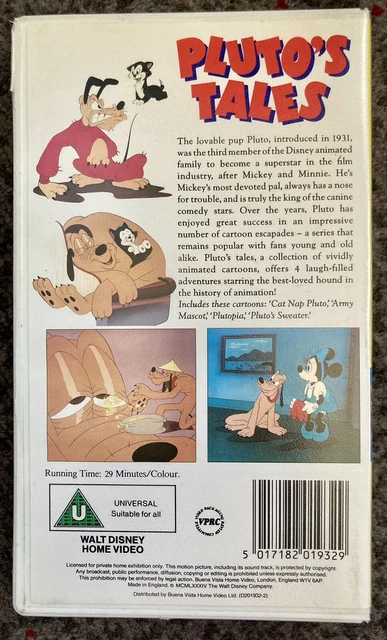 VINTAGE RARE WALT Disney VHS - Pluto’s Tales EUR 4,69 - PicClick DE
