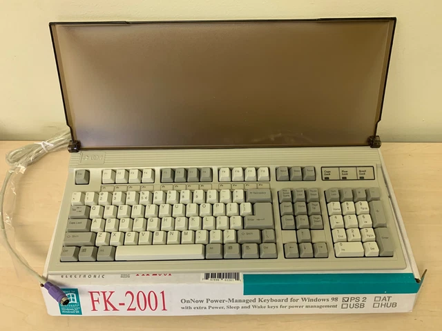 VINTAGE FOCUS FK-2001 Keyboard PS2 with Hard Dust Cover NIB $85.00 ...