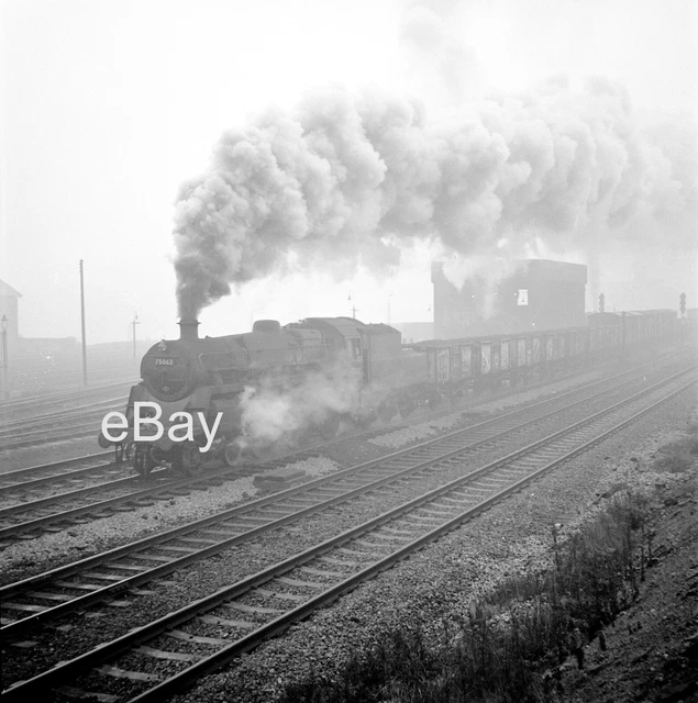 RAILWAY STEAM NEGATIVE Standard 4 75062 Mirfield in Mist 10/66 ...