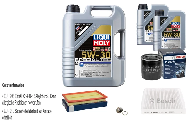 BOSCH INSPECTION SET 7L Liqui Moly Special Tec F 5W-30 pour Subaru Forestier EUR 129,43 ...