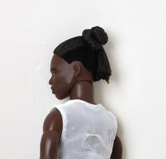 MATTEL LOOKS BLACK Label AA Ken Fashion Figure Doll Braids & Bun ...
