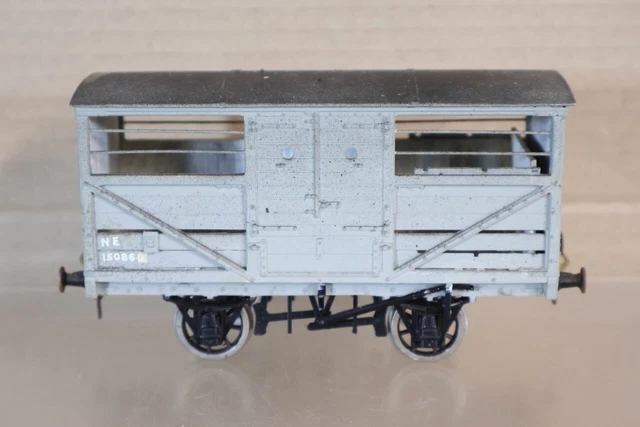 SLATER'S KIT BUILT O GAUGE NE LNER GREY 10 TON LARGE CATTLE VAN WAGON ...