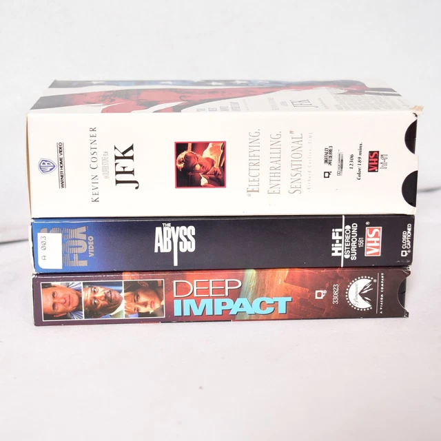 3 VHS MOVIES Deep Impact, Abyss, JFK £10.70 - PicClick UK