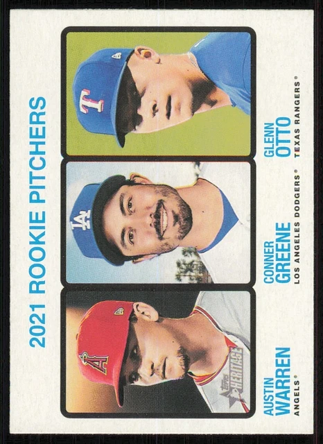 2022 TOPPS HERITAGE #70 Austin Warren RC/Conner Greene RC/Glenn Otto RC ...