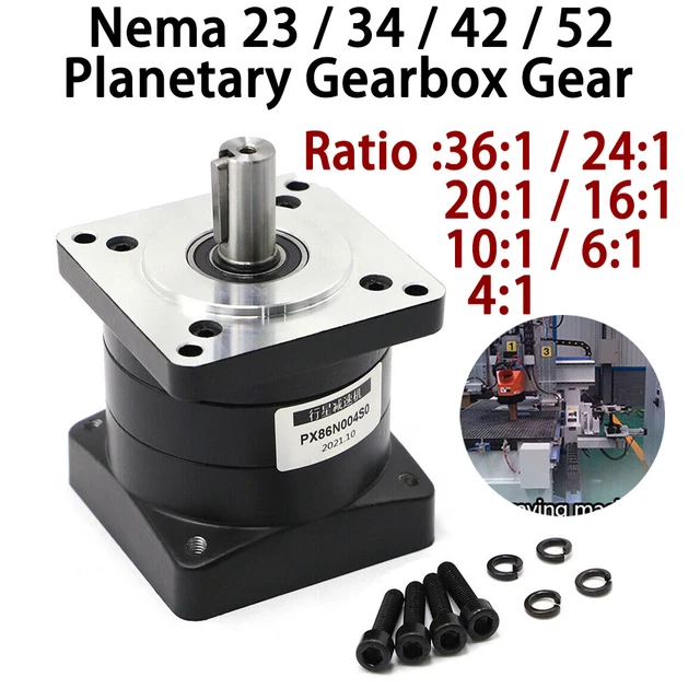 NEMA23 PLANETARY GEARBOX 5:1 Gear Head 1.1Nm 3A Stepper Motor L56MM CNC ...