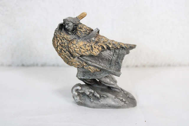 JIM PONTER FINE Pewter 1992 Franklin Mint Statue Native American Chief ...