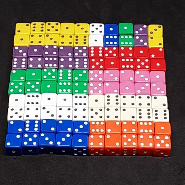 10× 7MM SMALL d6 spot dice various colours/plus pick your custom sets £ ...
