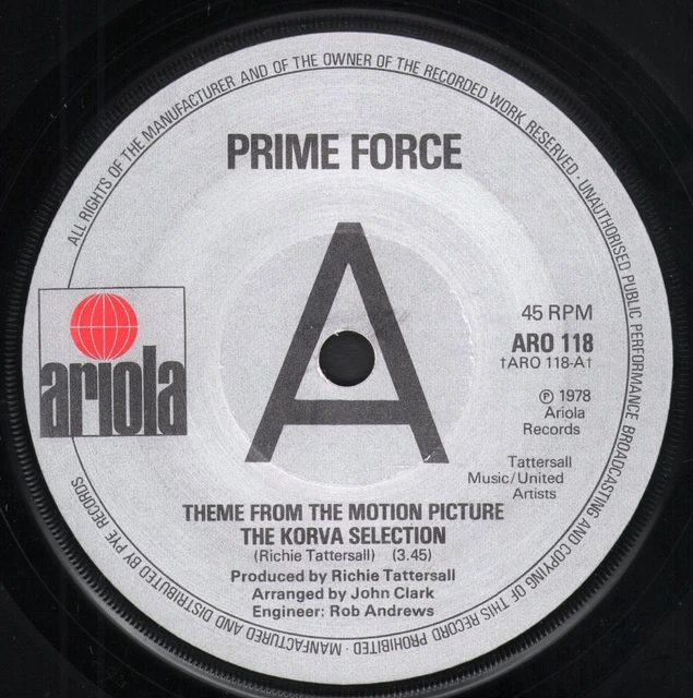 PRIME FORCE THEME From the Motion Picture the Korva Selection 7" vinyl ...