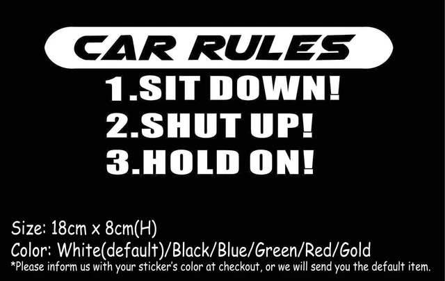 CAR RULES DECAL slammed Car Truck vinyl Sticker JDM racing window decal ...