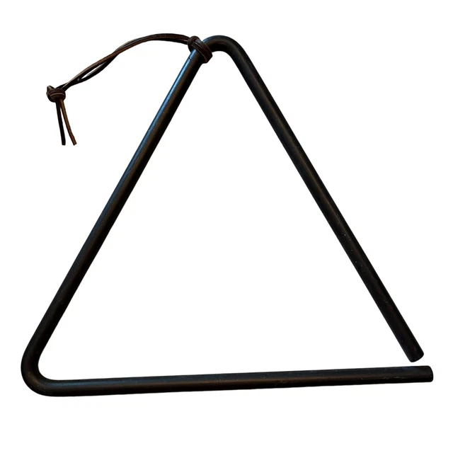 VINTAGE FORGED WROUGHT Iron Triangle Dinner Bell (No Clanger) 12” Sides ...