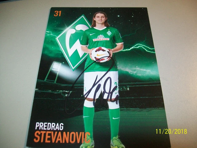 WERDER BREMEN CARTE Autographe Predrag Stevanovic Saison 13/14 ...
