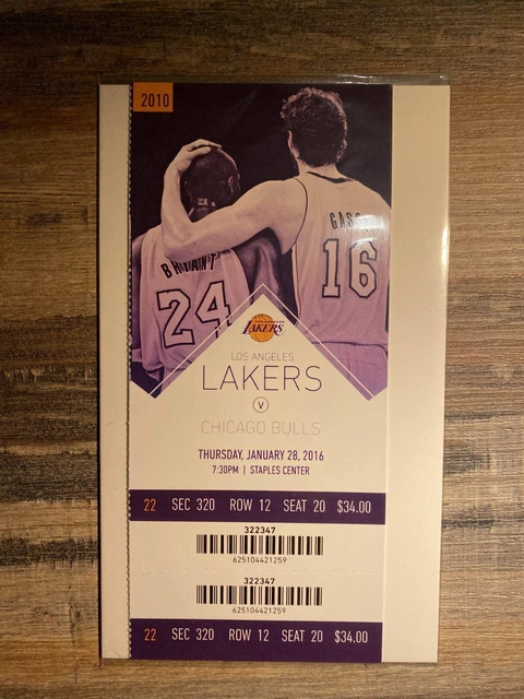 KOBE BRYANT VS Jimmy Butler Last Final Game Full Ticket Stub 01/28/16 ...