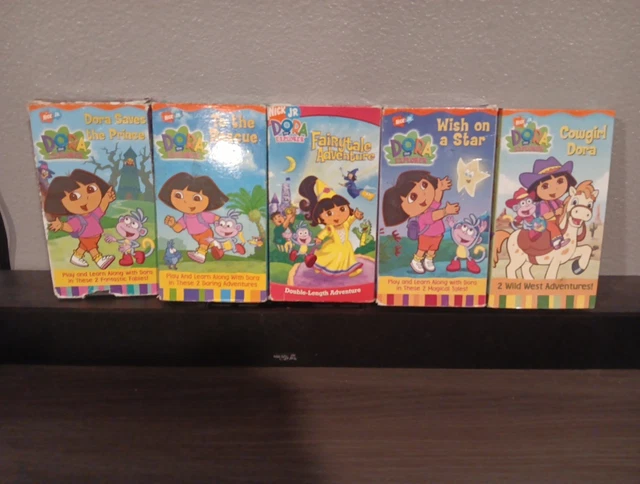 DORA THE EXPLORER VHS Lot Nick JR Fairytale, Rescue, Star, Cowgirl, The ...